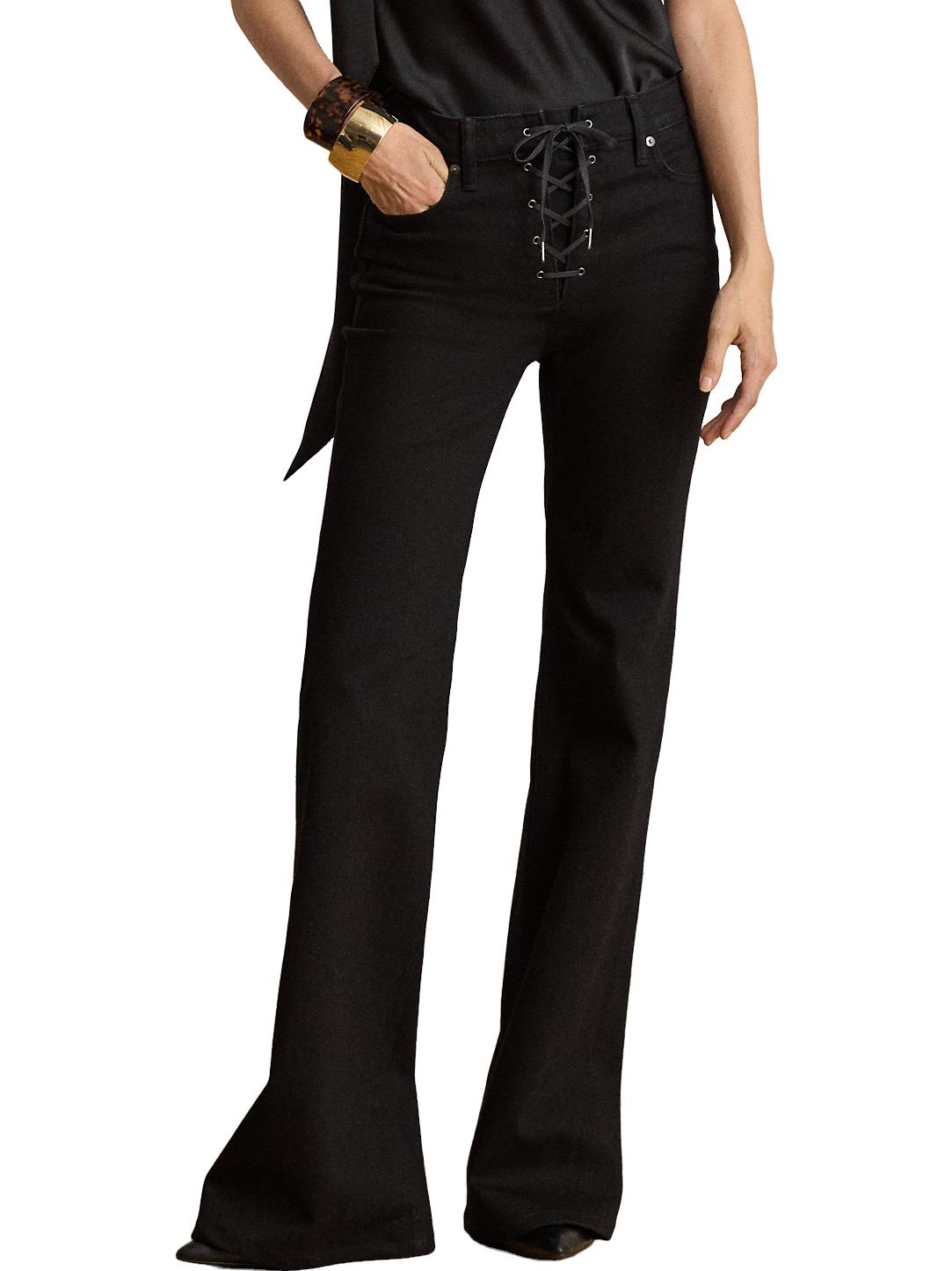 RALPH LAUREN Ralph Lauren Lace-Up High-Rise Flare Jeans